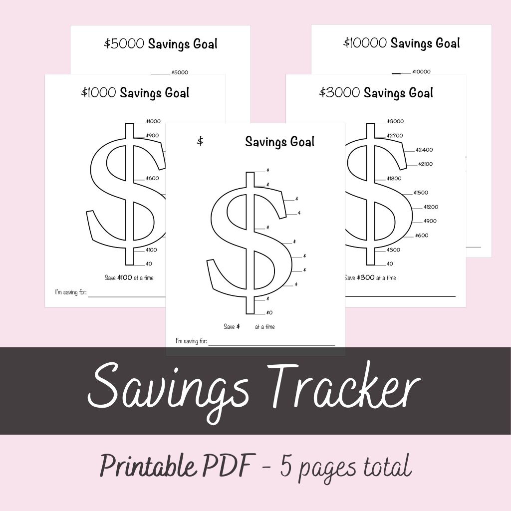 Printable Colour In Savings Tracker Sheet – Ninja Design