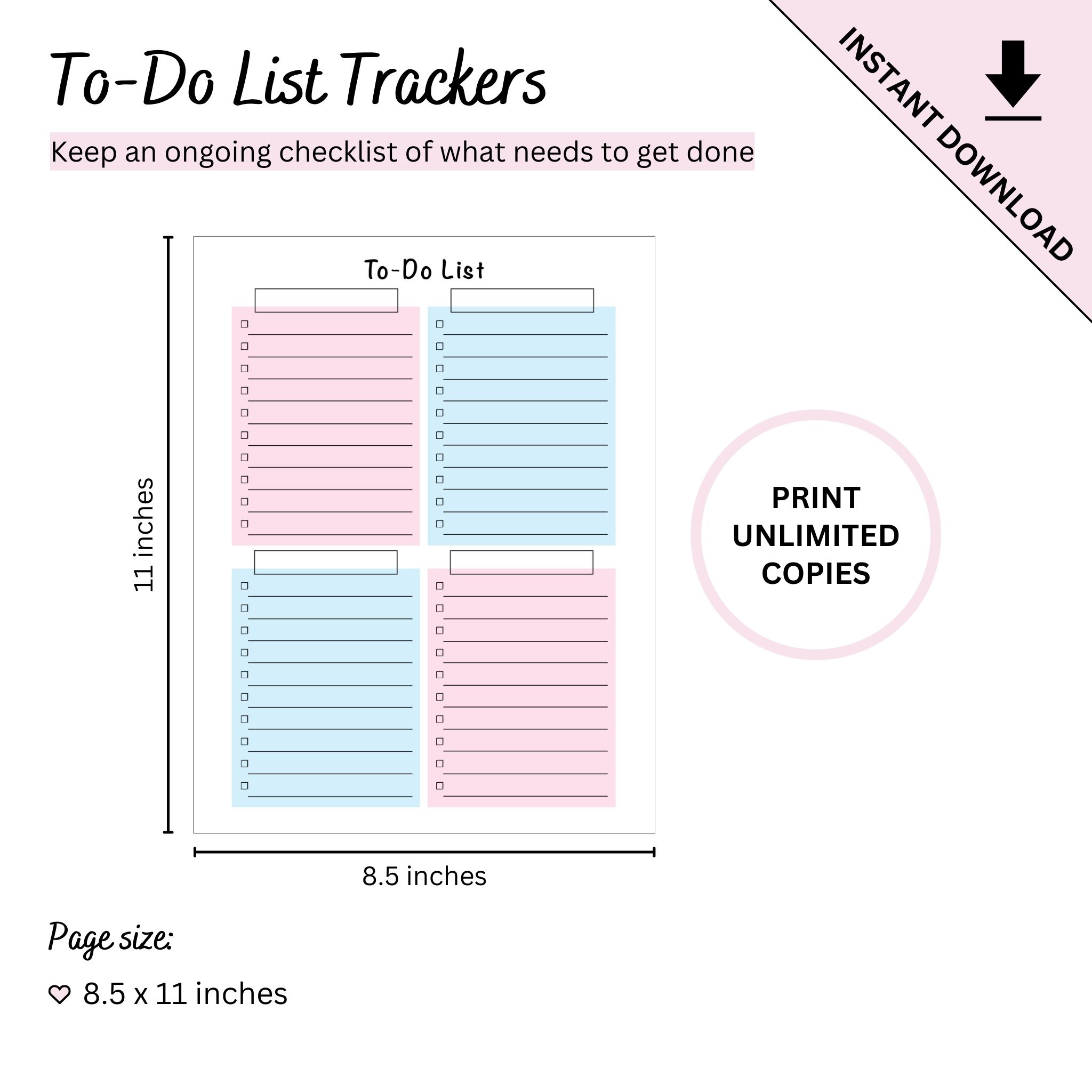 Printable To Do List Sheet with 40 Checkboxes – Ninja Design