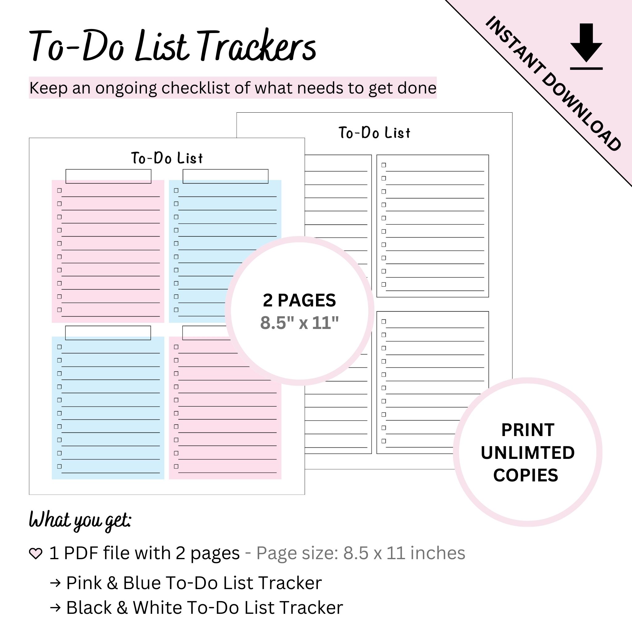 Printable To Do List Sheet with 40 Checkboxes – Ninja Design